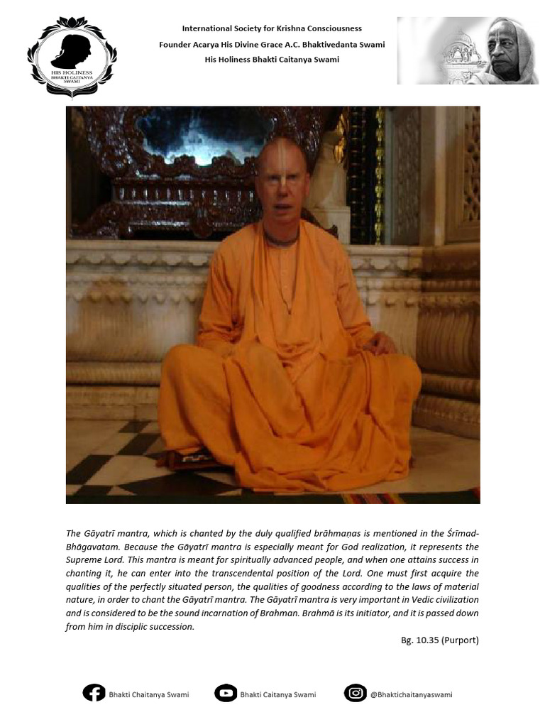 HH BCAIS - Rules For Chanting Gayatri, Final Version | PDF | Indian ...