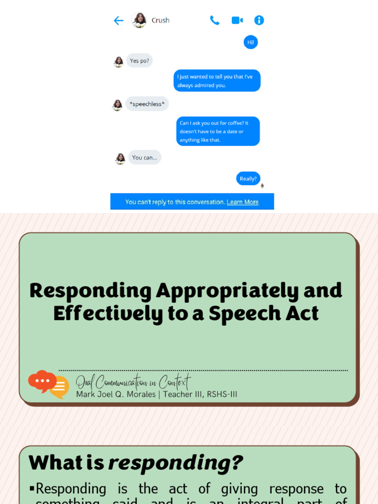 11 Responding Appropriately To A Speech Act | PDF