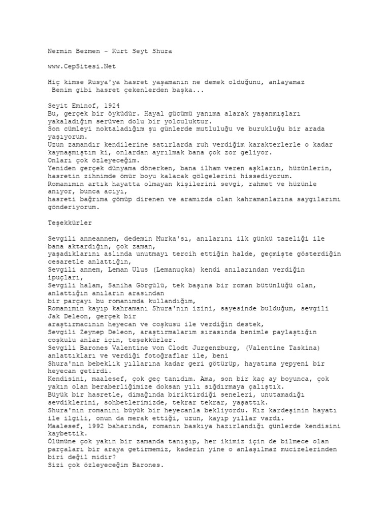 Nermin Bezmen - Kurt Seyt Ve Shura | PDF