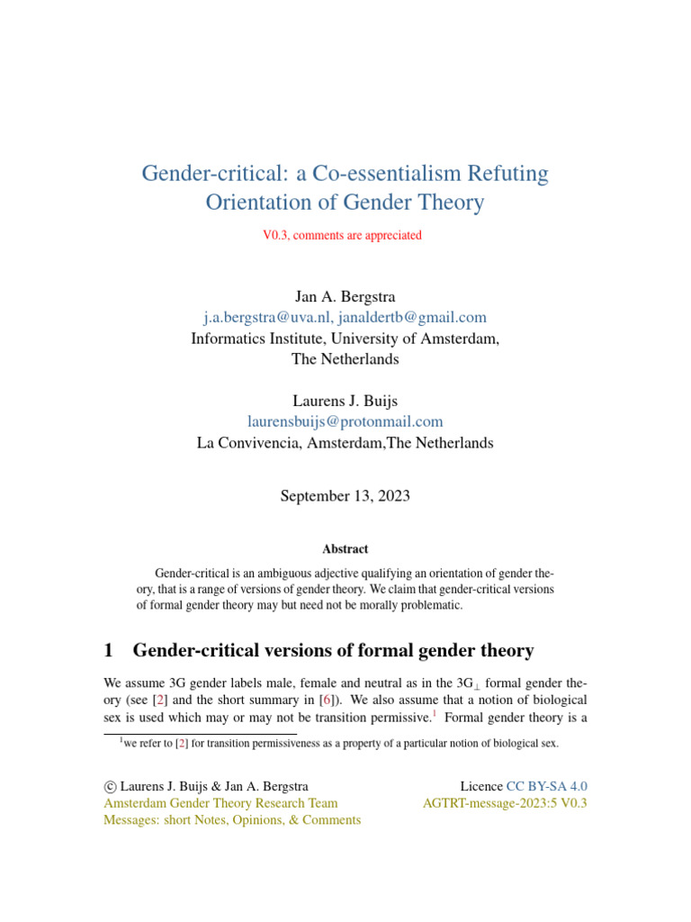 Gender Critical | PDF | Gender Studies | Gender Gender Critical | PDF | Gender Studies | Gender