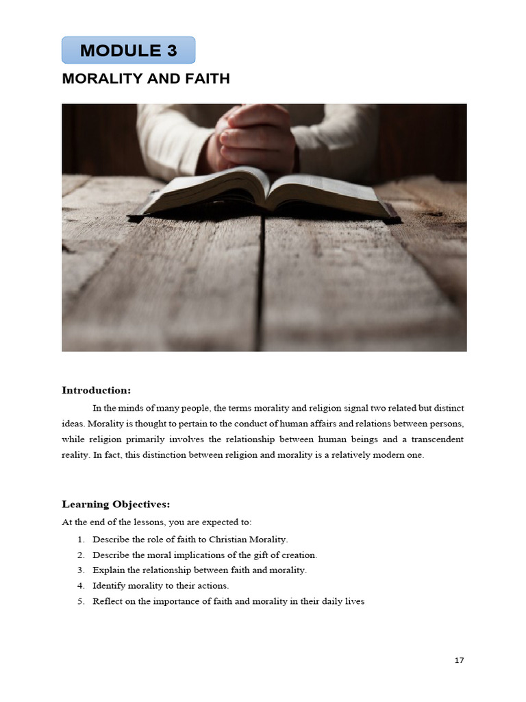 Module 3 Christian Morality Hand Outs | PDF | God | Genesis Creation Narrative