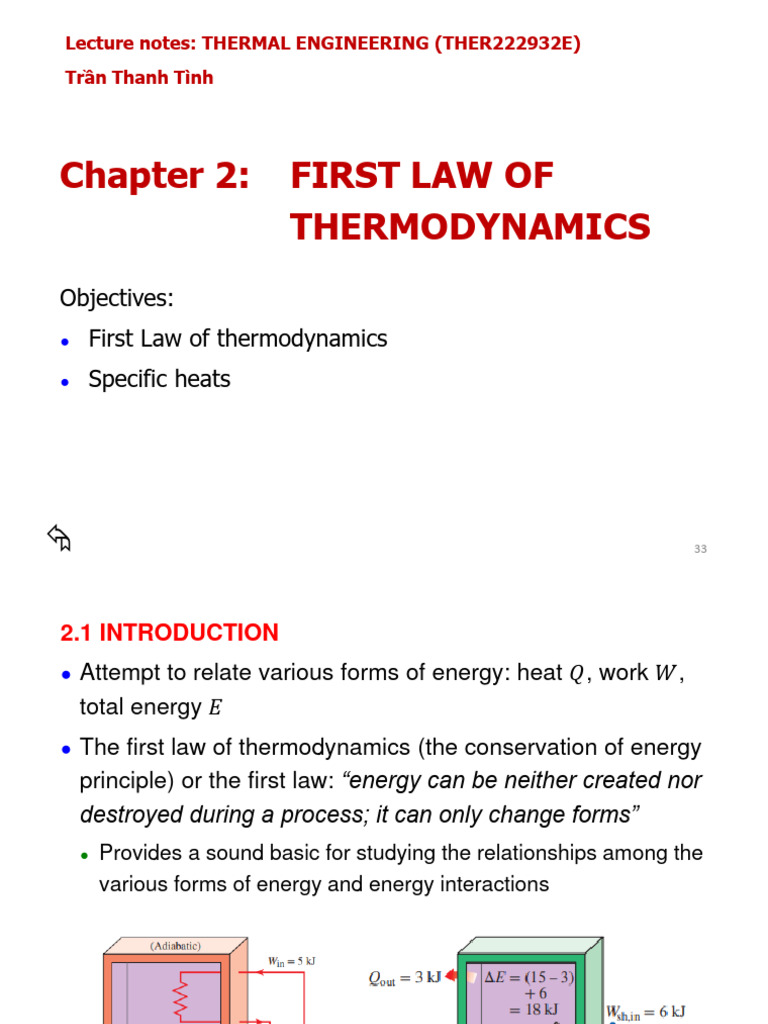First Law of Thermodynamics Guide | PDF | Heat | Second Law Of ...