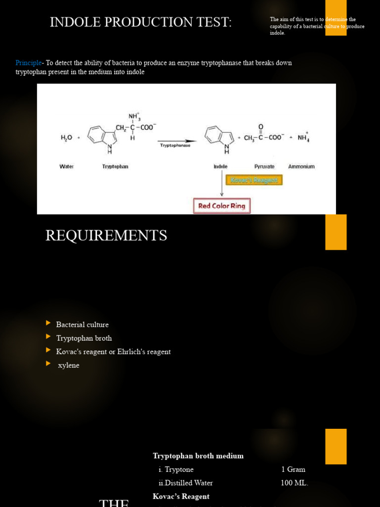 Indole Production Test Edited | PDF | Bacteria | Microbiology