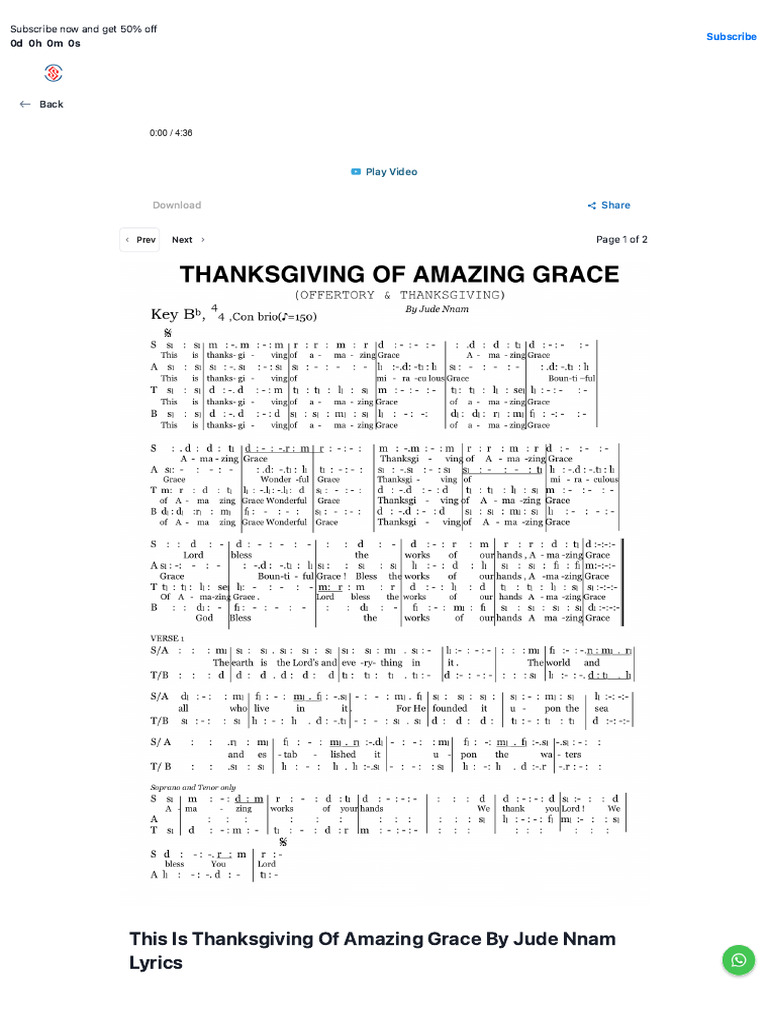 This Is Thanksgiving of Amazing Grace by Jude Nnam by Jude Nnam | PDF
