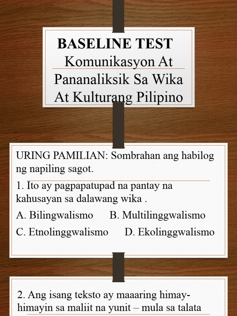 Cor 2 - Baseline Test With Answer | PDF