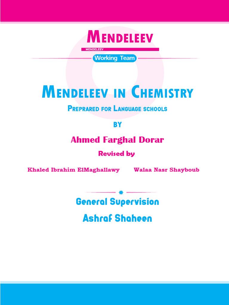 Mendeleev For Chemistry 3rd Secondary | PDF | Transition Metals | Titanium