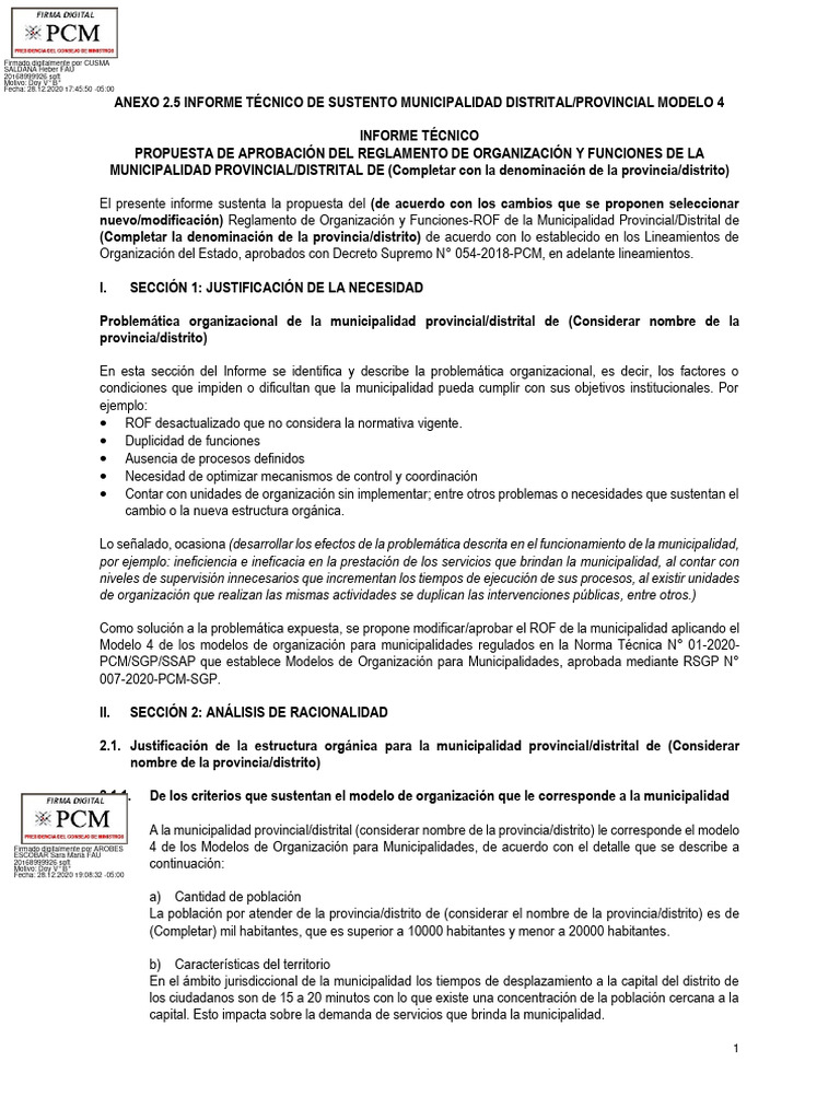 Informe T ®cnico Sustentatorio Modelo 4 F F F F Pdf
