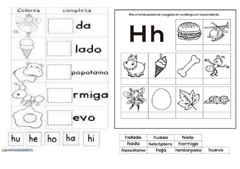 Fichas Letra H | PDF
