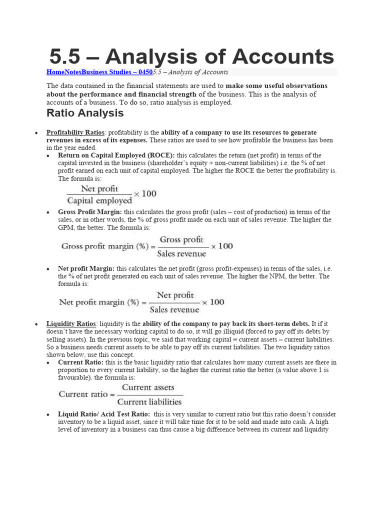Accounts Analysis Overview | PDF | Market Liquidity | Investing