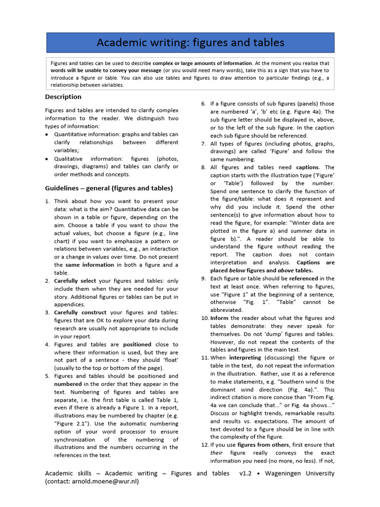 W.6 Academic Writing - Figures and Tables | Download Free PDF | Chart ...