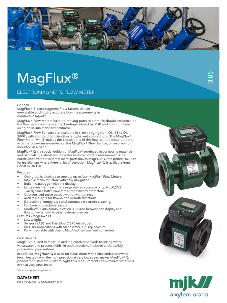En 305 Magflux Datasheet 2202 | PDF | Electromagnetic Induction | Flow ...