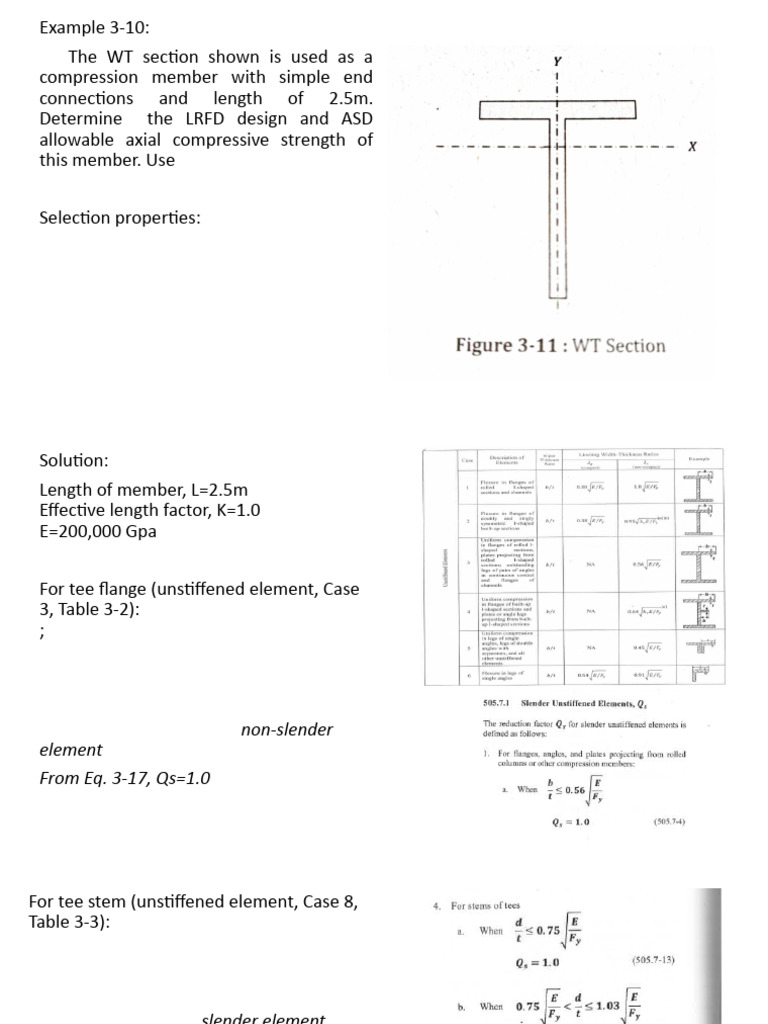 Chapter 3 Principles of Steel Design Example 3-10 | PDF