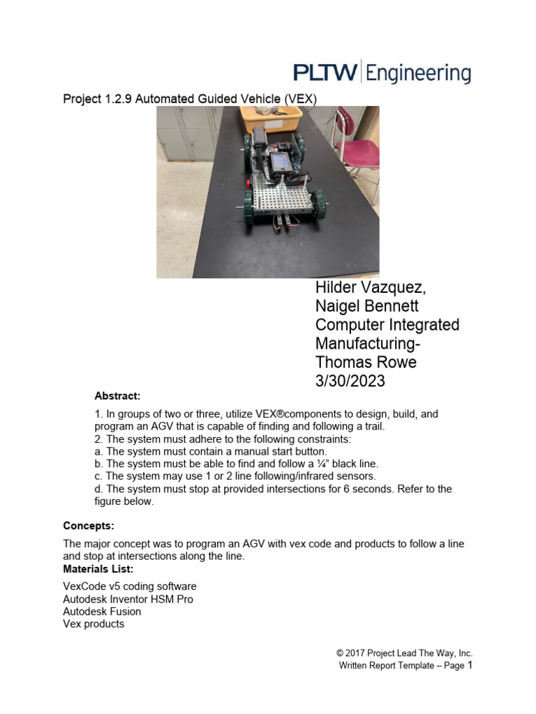 1.2.9 AGV Lab Write Up | PDF | Computing