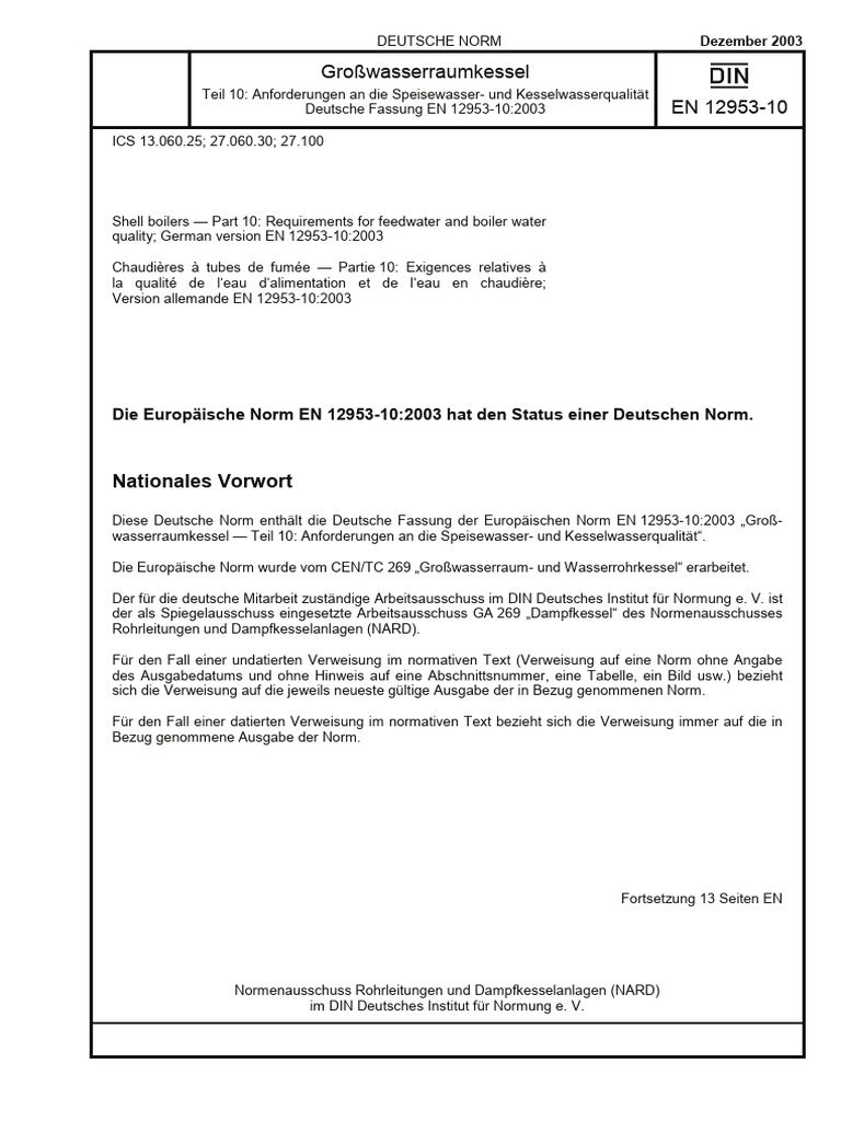 Din en 12953-10 2003-12 | PDF