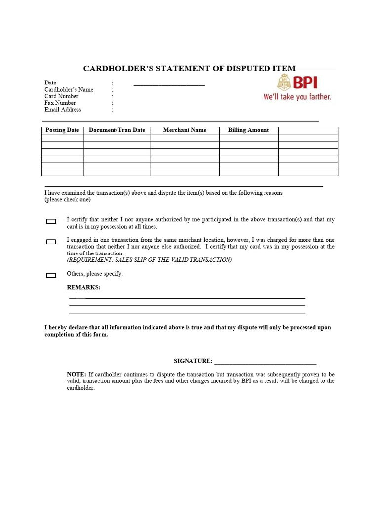 Dispute Form - FRAUD RELATED | PDF