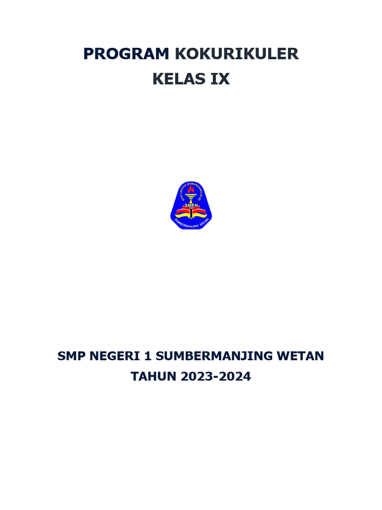 Program Kokurikuler Kelas IX | PDF