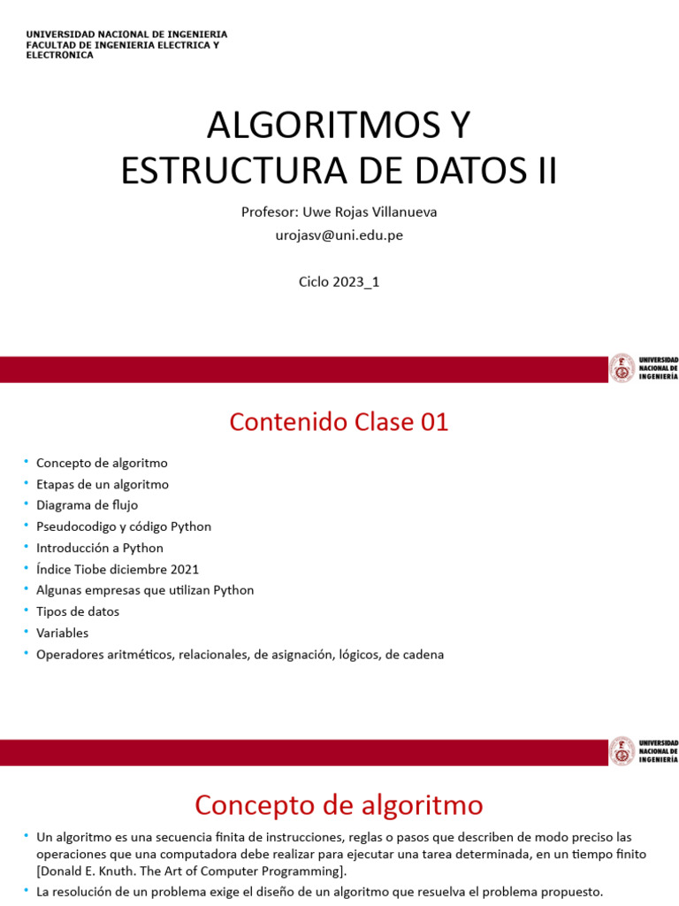 Programacion EstructuraDatos II Rev2 | PDF | Algoritmos | Python (lenguaje de programación)