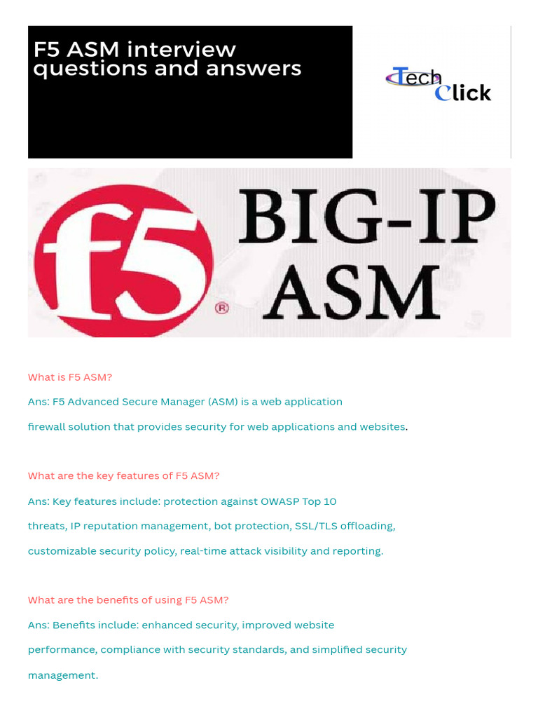 F5 ASM Interview Questions and Answer 1693390853 | PDF