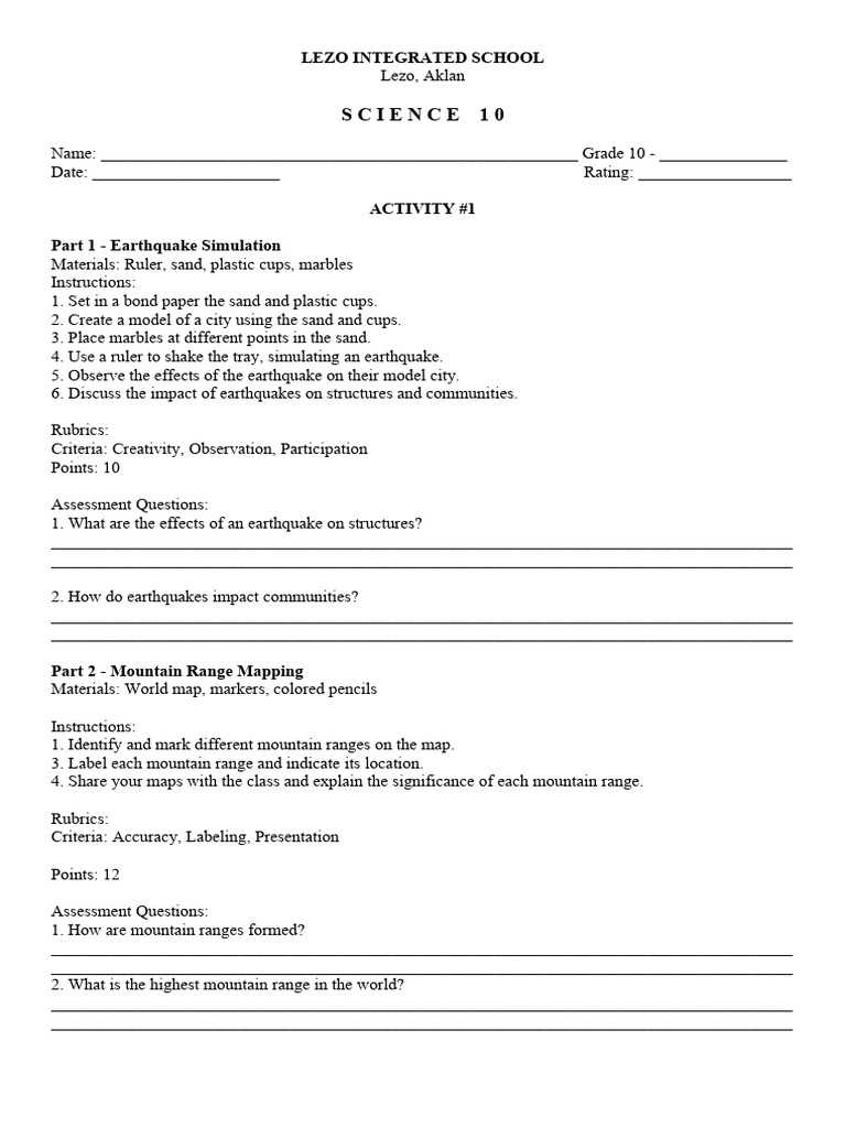 Science 10 Activity 1 | PDF | Career & Growth | Social Science