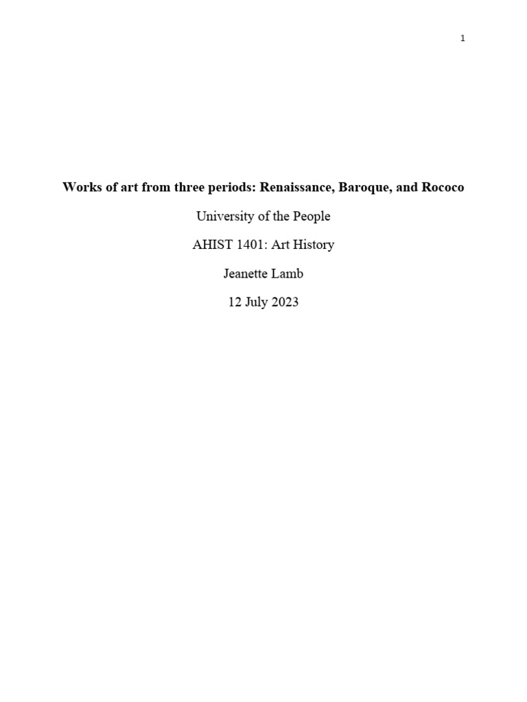 AHIST (WA Unit 4) | PDF | Baroque | Michelangelo