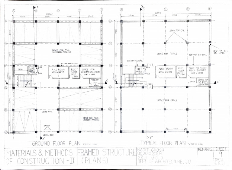 Framed Structure - Plans - RajitGhosh | PDF