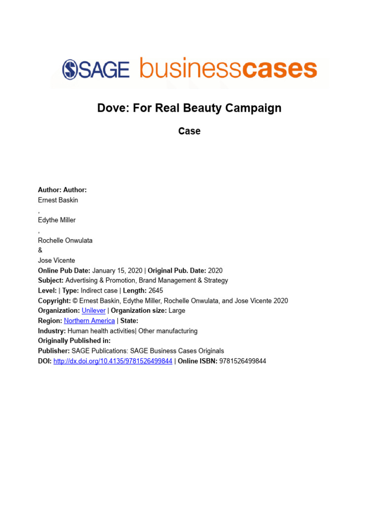 Dove For Real Beauty Campaign Case | Download Free PDF | Beauty ...