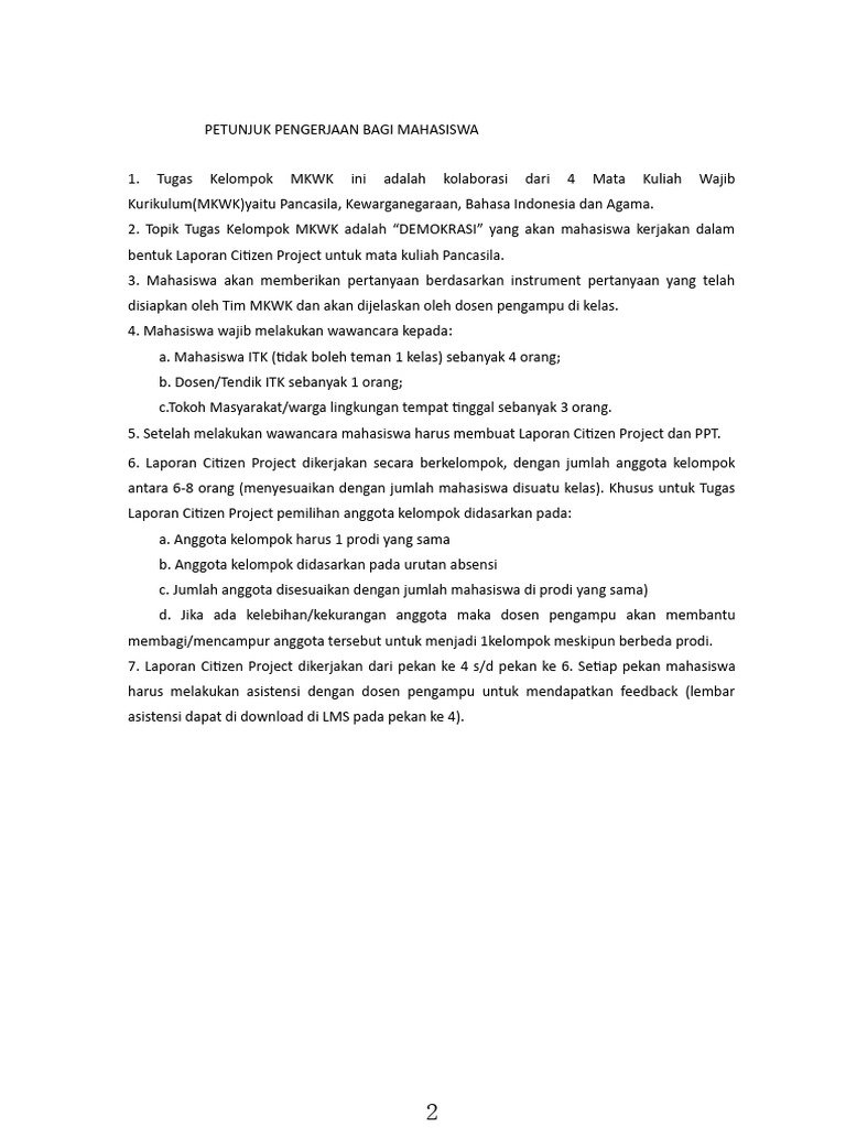 Template Laporan Citizen Project Mahasiswa | PDF