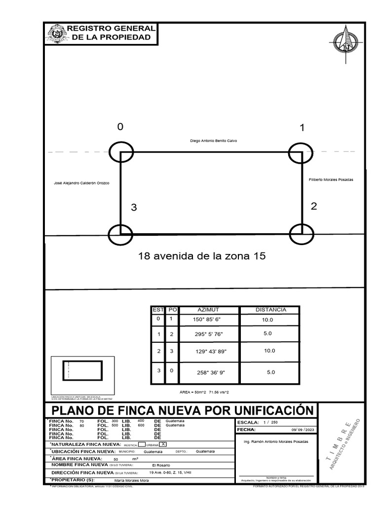 12 Formato Plano de Finca Nueva Por Unificacion-2 | PDF