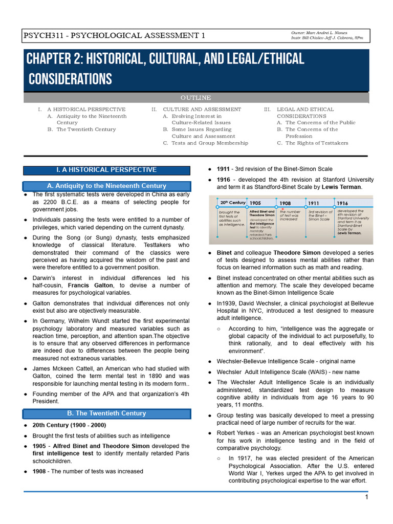 PsychAssessment Reviewer 2 | PDF | Wechsler Adult Intelligence Scale ...
