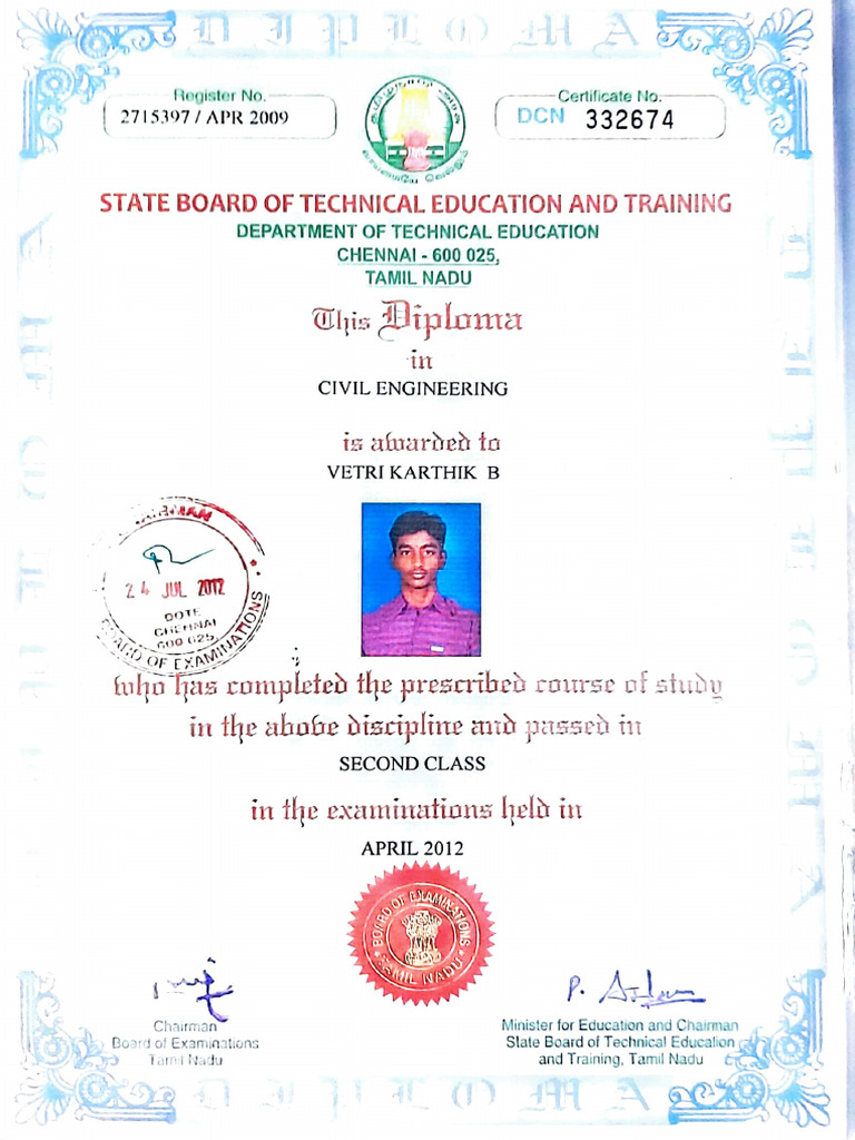 Tamil Nadu Civil Engineering Diploma | PDF