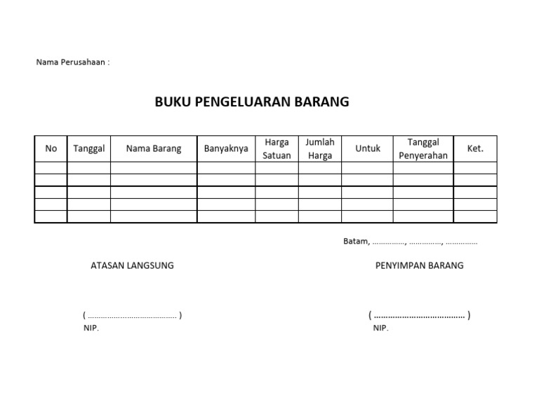 Buku Pengeluaran Barang | PDF