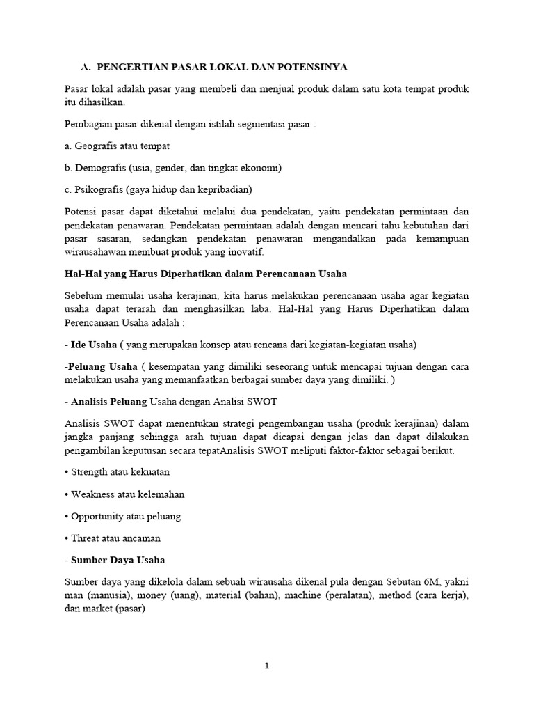 Materi Lisan Bab I Pkwu | PDF | Bisnis