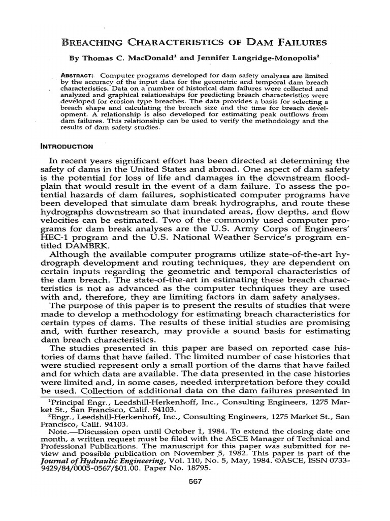 1984 Macdonald and Langridge - Monopolis | PDF | Dam | Discharge ...