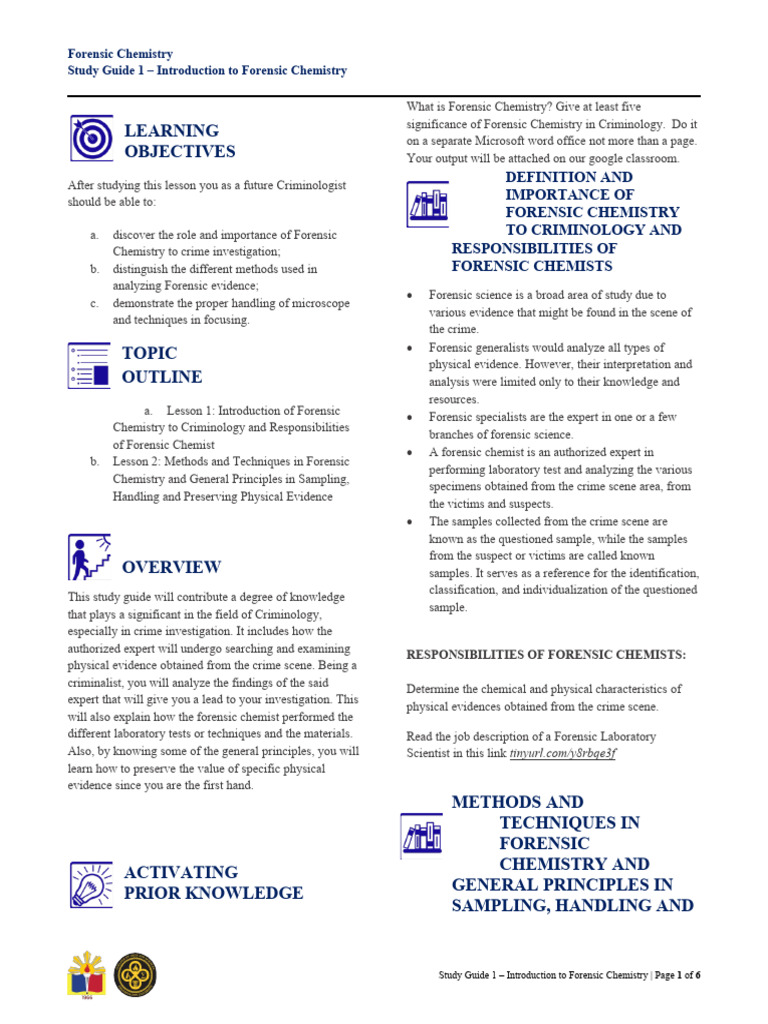 Forensic Chemistry Study Guide Overview | PDF | Forensic Science | Chromatography