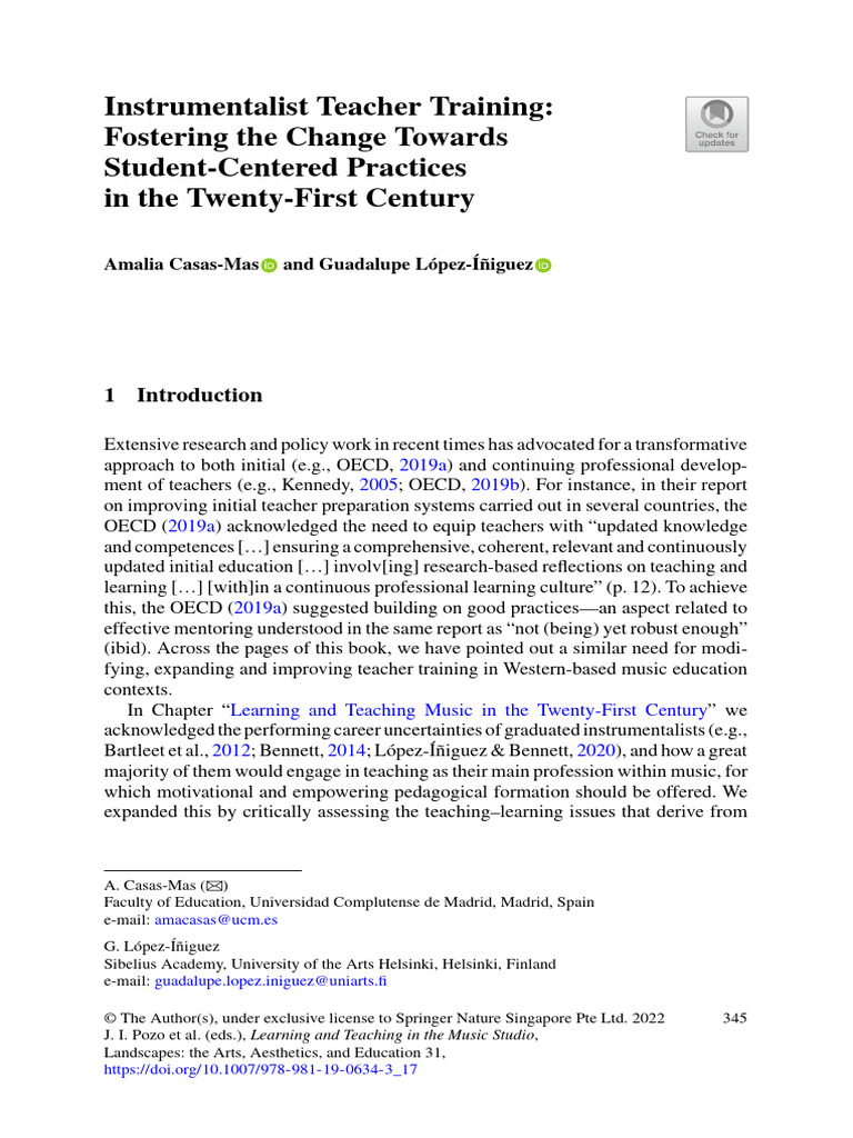 Student-Centered Instrumental Teacher Training | PDF | Teachers ...