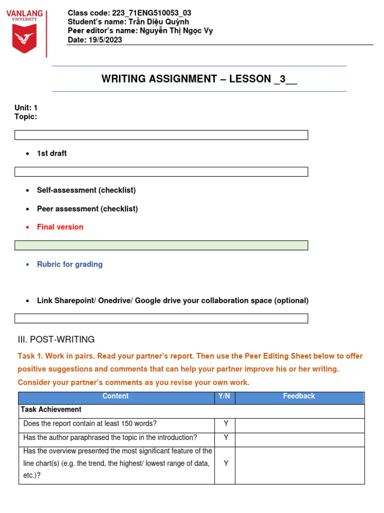 Writting Lesson 3 | PDF | Human Communication