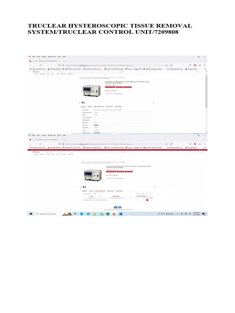 Truclear Hysteroscopic Tissue Removal System Truclear Contro | PDF ...