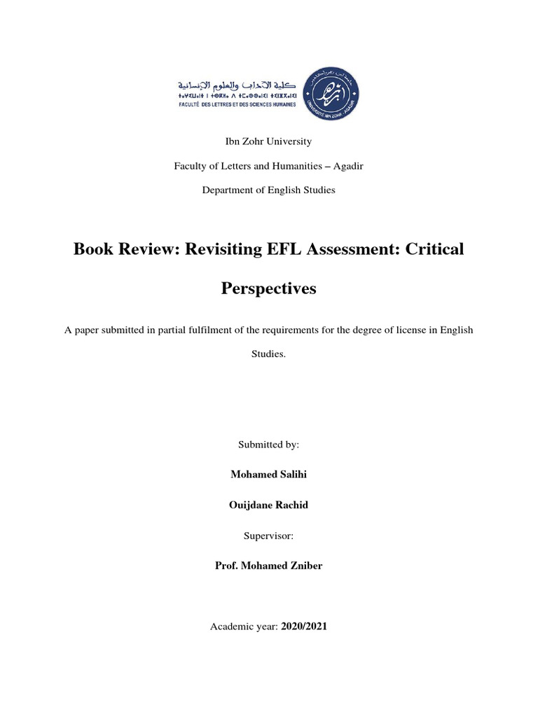 Revisiting EFL Assessment Aritical Perspectives (Review) | PDF ...