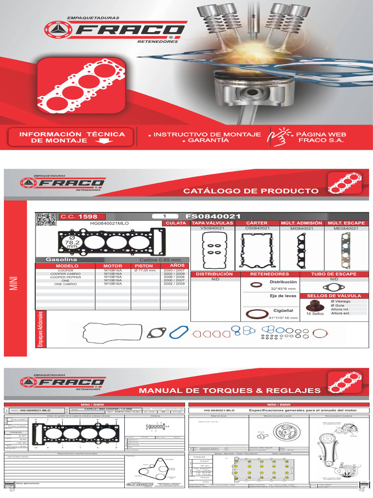 Trque Culata Mini Cooper | PDF | Propulsión | Máquinas rotativas