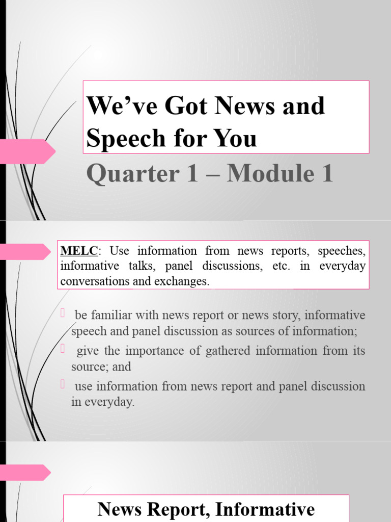 Understanding News and Informative Speeches | PDF | News | News Media