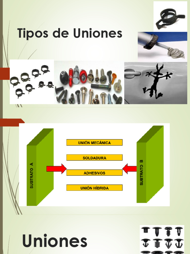 Tipos de Uniones Mecánicas y Adhesivas | PDF | Hogar, jardinería y ...