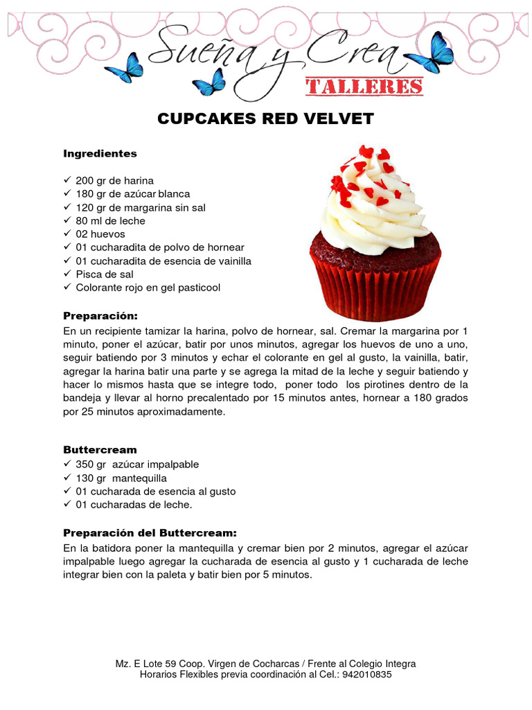 Receta Cupcakes 2020 | PDF | Magdalena | Preparación de comida y bebida