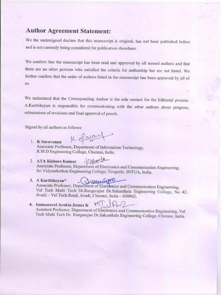 Author Agreement Statement | PDF
