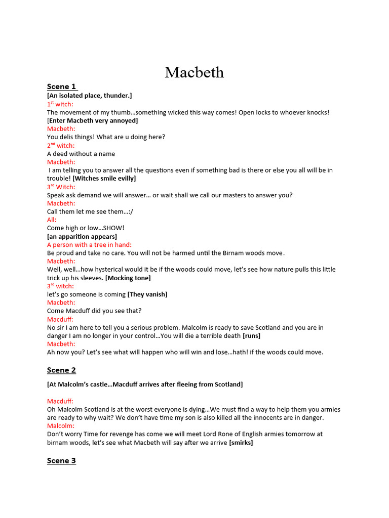 Macbeth Script, Lit Play | PDF | Macbeth | Judge