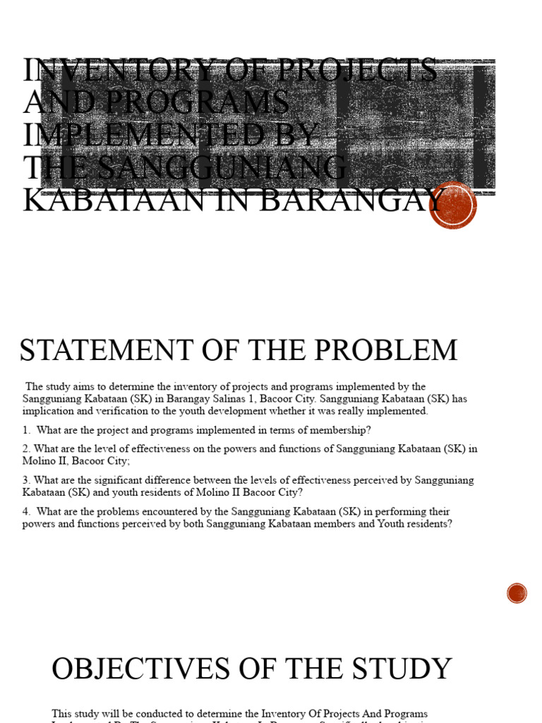 SK Projects Inventory in Barangay Salinas | PDF | Social Science