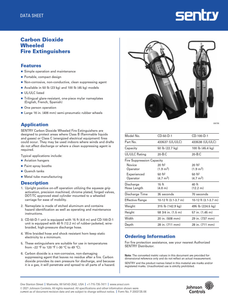Carbon Dioxide FIRE EXTINGUISHERS | PDF | Materials | Manufactured Goods