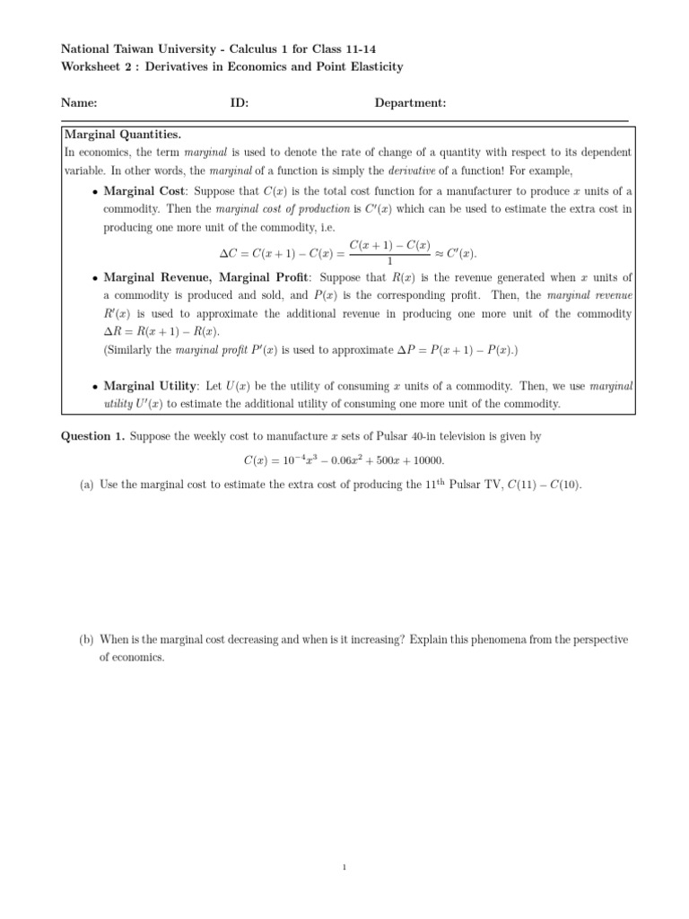Worksheet 2-Point - Elasticity-of-Demand | Download Free PDF | Price ...