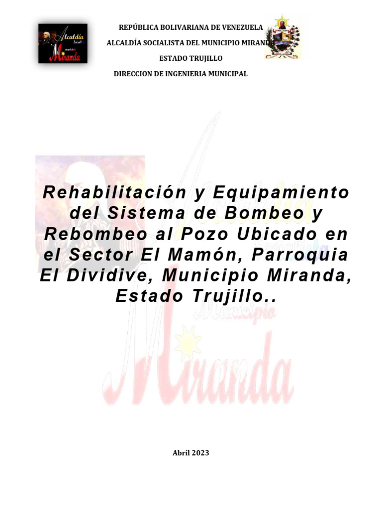 Resumen Ejecutivo El Mamon Pozo 2 Original | PDF | Venezuela | Gobierno local