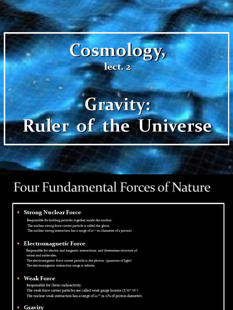 Cosmology Lecture | PDF | Fundamental Interaction | General Relativity