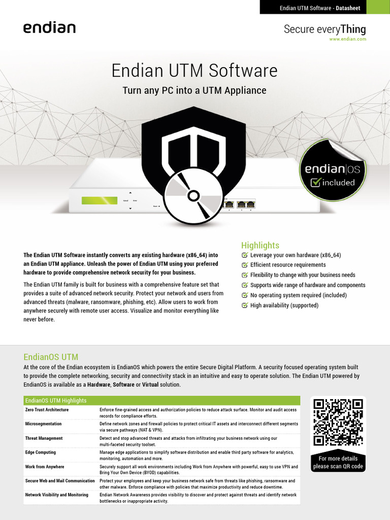 Endian Utm Software Datasheet en | PDF | Computer Network | Security